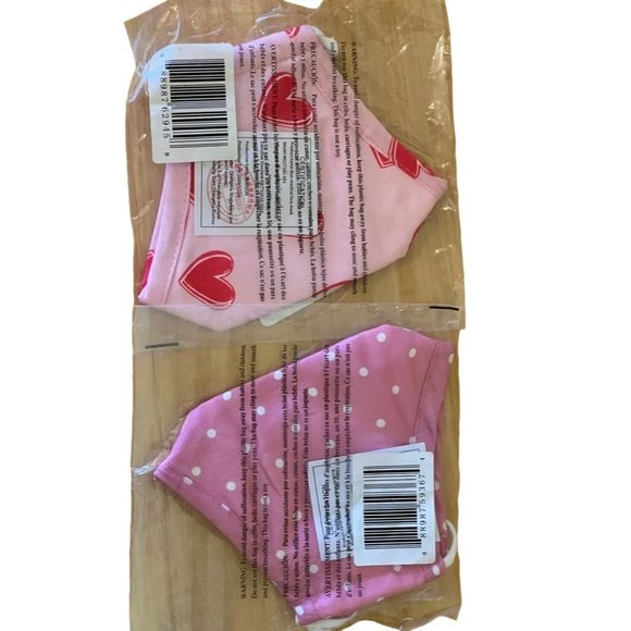 Bespoke | Other | 2 Bespoke Pink Polka Dot Hearts Fabric Facial Masks ...